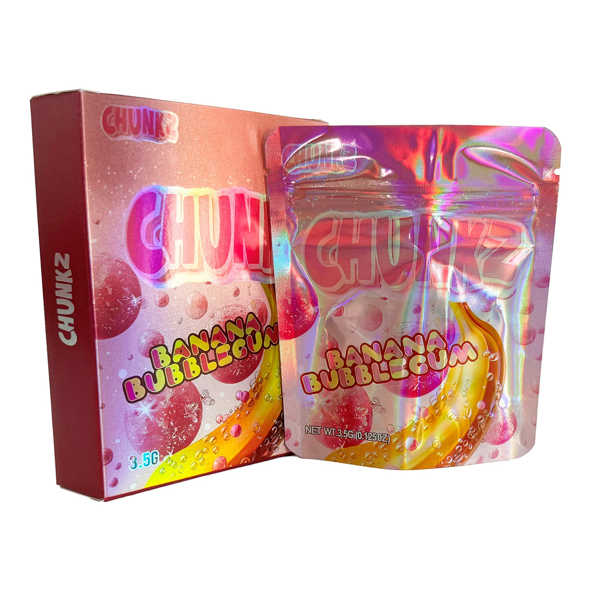 Chunkz Banana Bubblegum 3.5g Holographic Bag with Matching Box Design ...