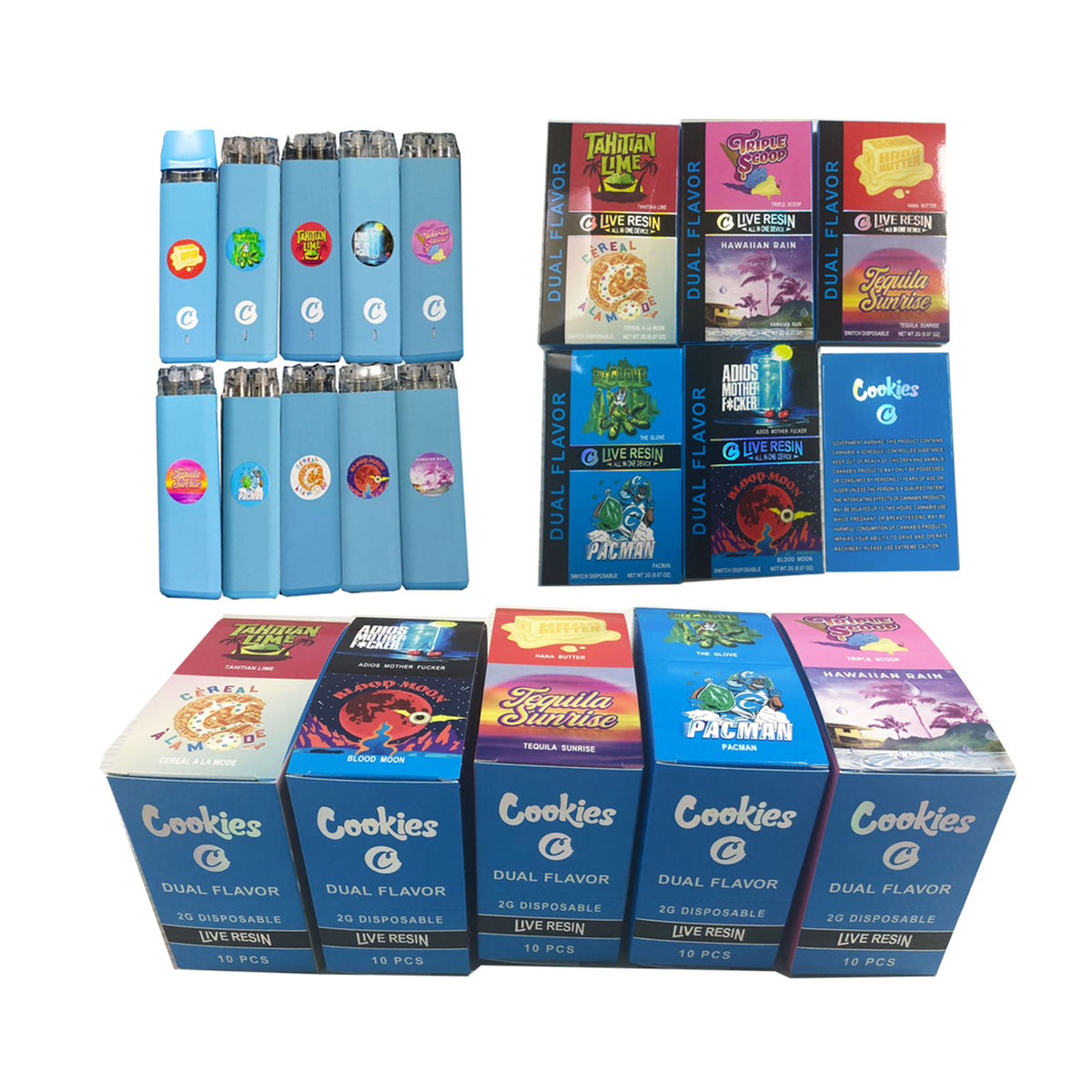 Cookies Dual Flavors 2g Disposable Vapes (250 Units / Per Lot ...