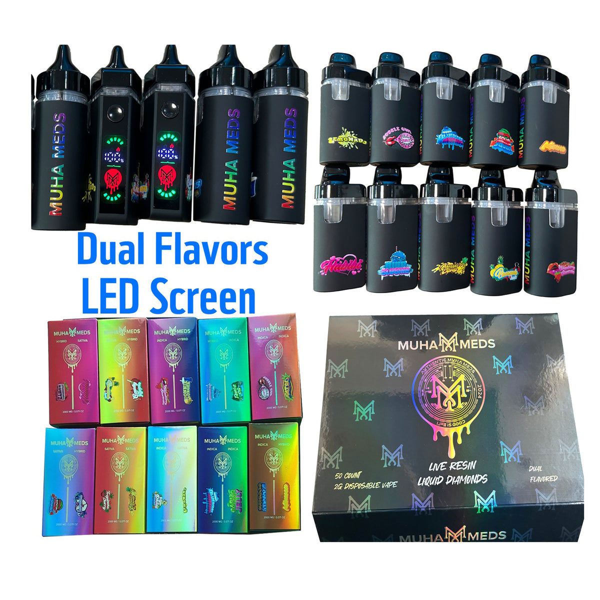 Muha Meds 2g Dual Flavor w/ LED Disposable Vapes (400 Units / Per Lot ...