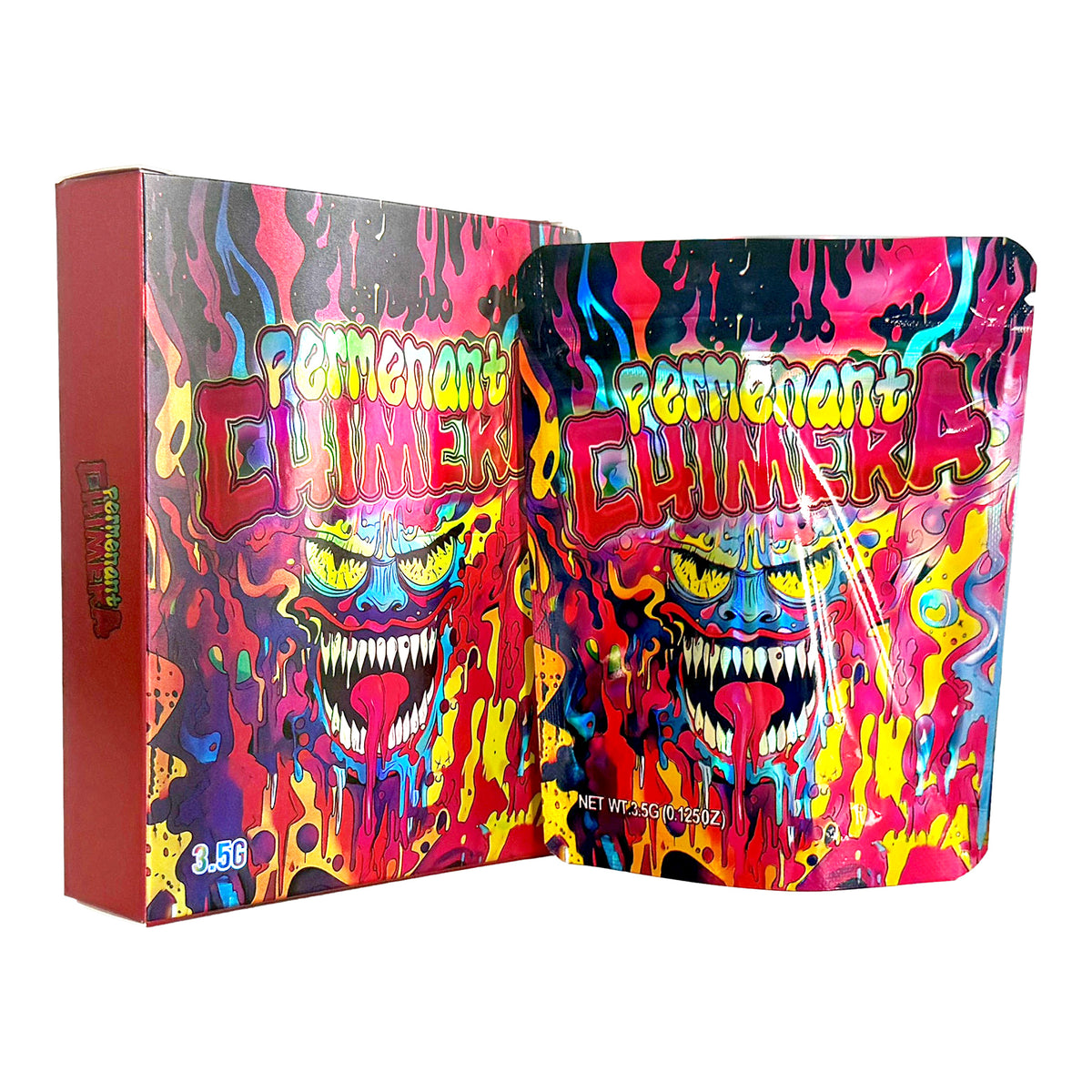 Permanant Chimera 3.5g Holographic Bag with Matching Box Design (500 U ...