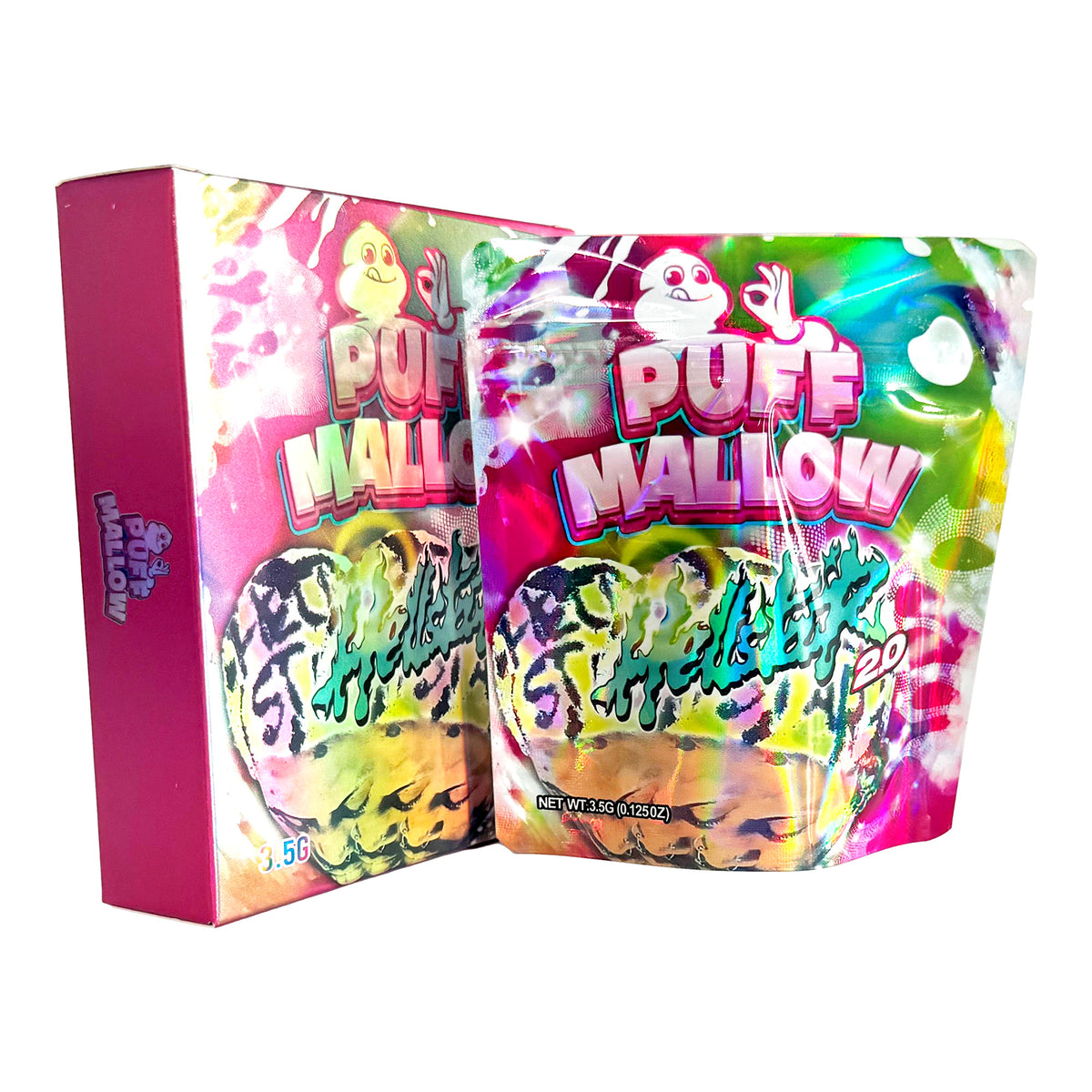 Puff Mallow Hellstar 3.5g Holographic Bag with Matching Box Design ...