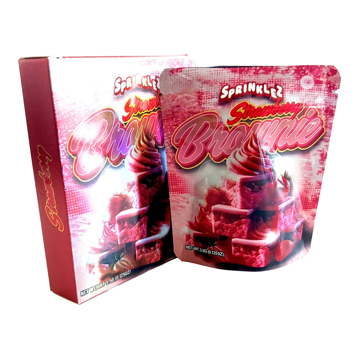 Sprinklez Strawberry Brownie 3.5g Holographic Bag with Matching Box De ...