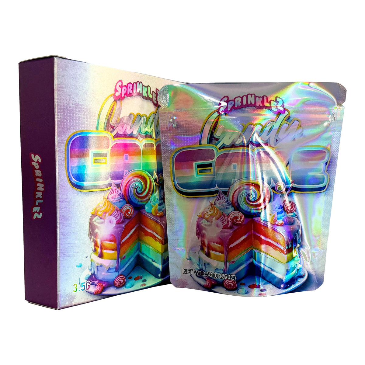 Sprinklez Candy Cake 3.5g Holographic Bag with Matching Box Design ...