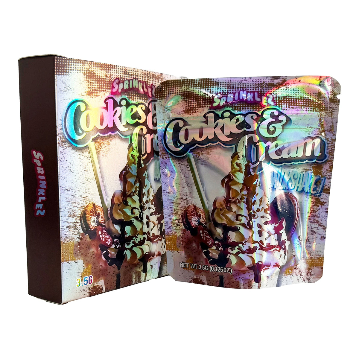 Sprinklez Cookies & Cream 3.5g Holographic Bag with Matching Box Desig ...