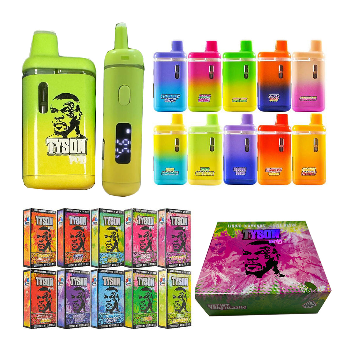 Tyson Small Screen 2g Disposable Vapes (500 Units / Per Lot ...