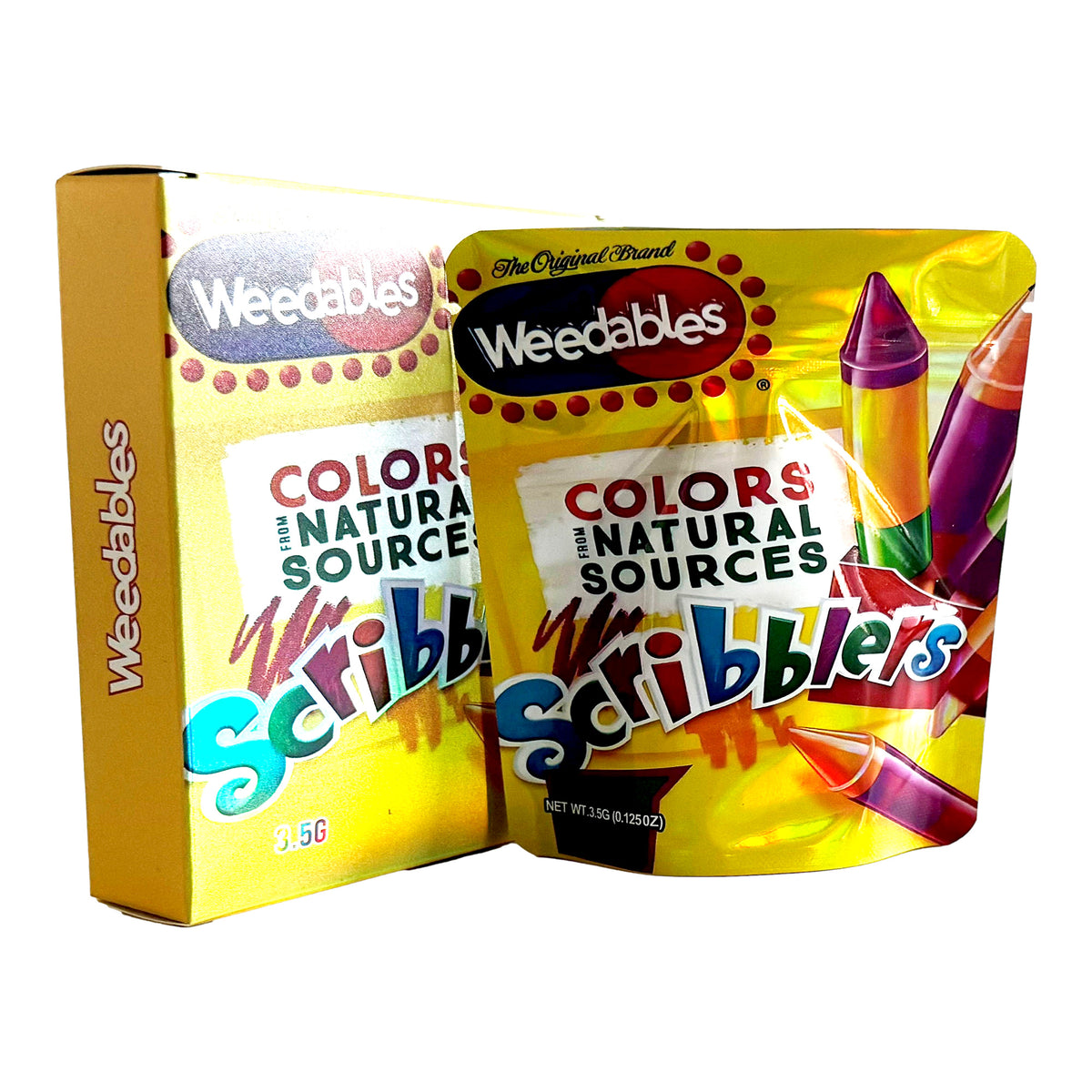 Weedables Scribblers 3.5g Holographic Bag with Matching Box Design (50 ...
